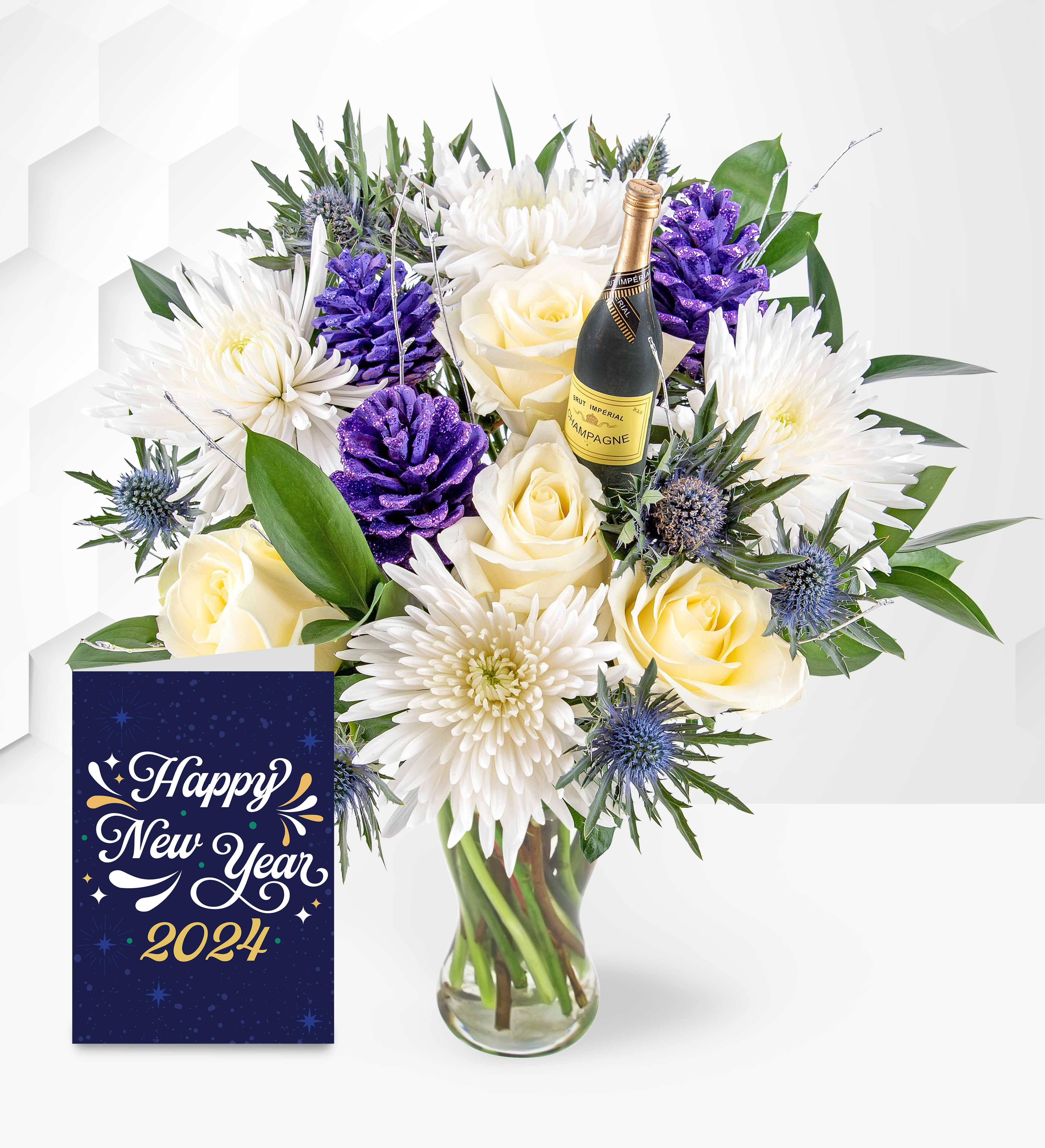 Happy New Year with Card | Prestige Flowers