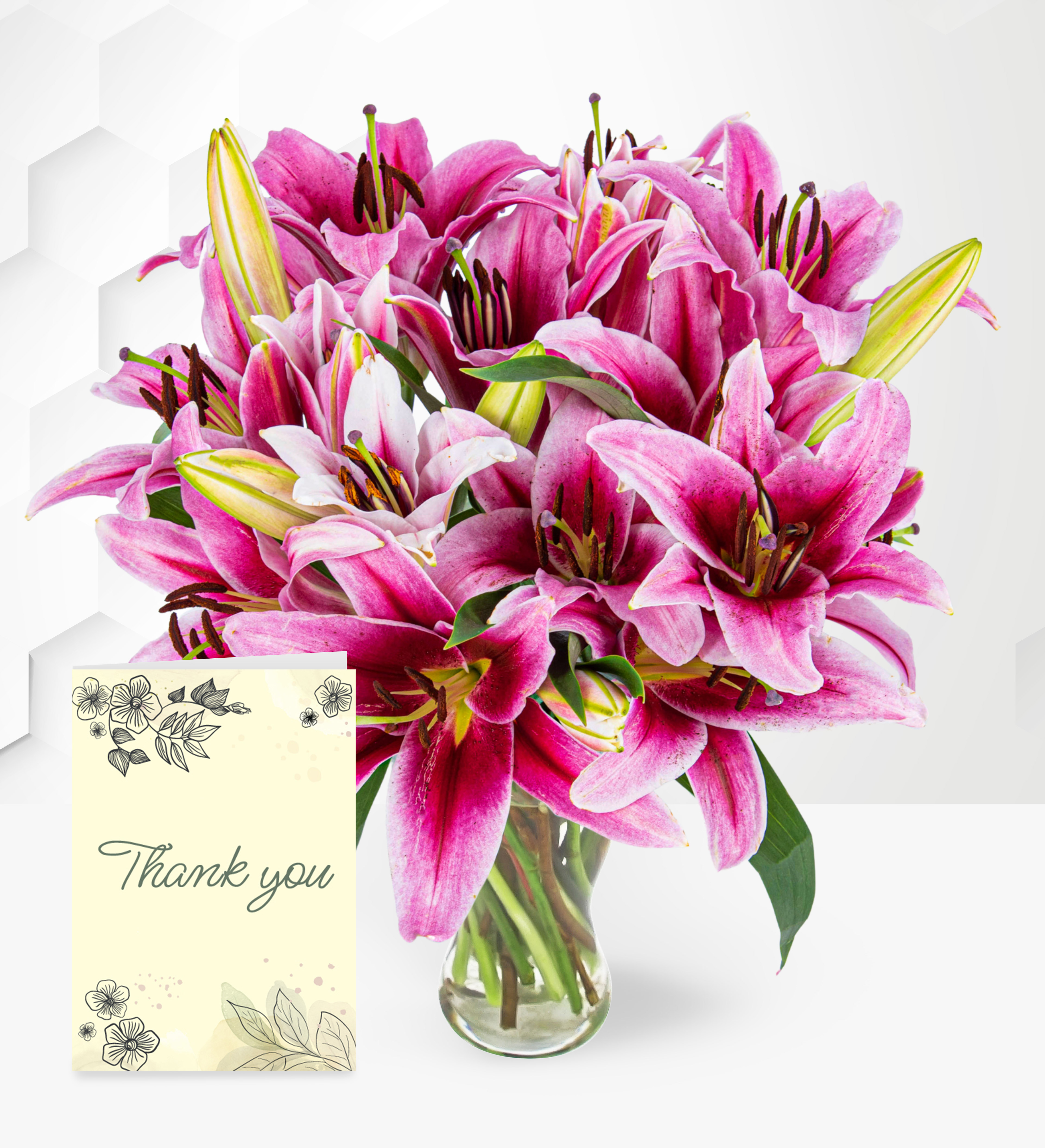 Stargazer Lilies & Thank You Card | Prestige Flowers
